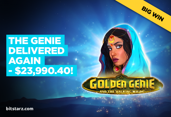 BitStarz Strikes Again - a $23,990 Win on the Golden Genie Slot