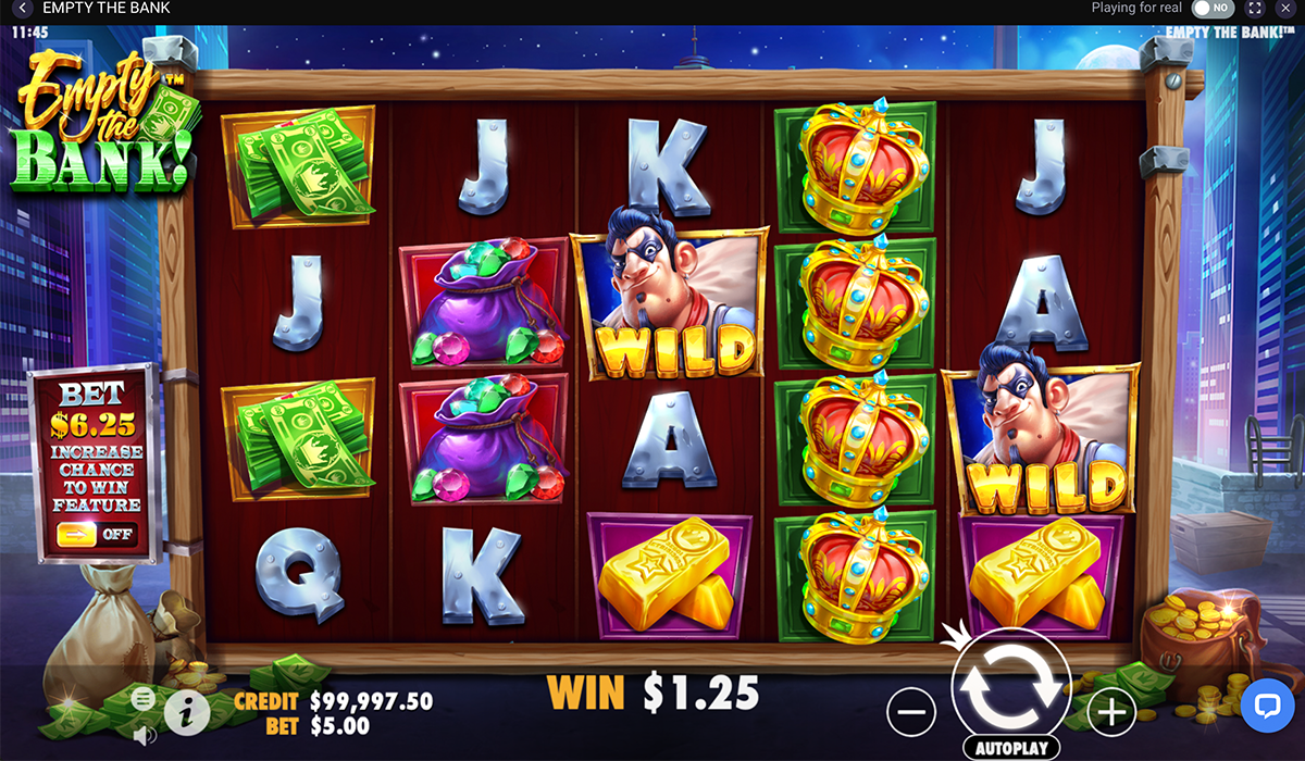 Get your hands on the gold in the new Empty the Bank slot!