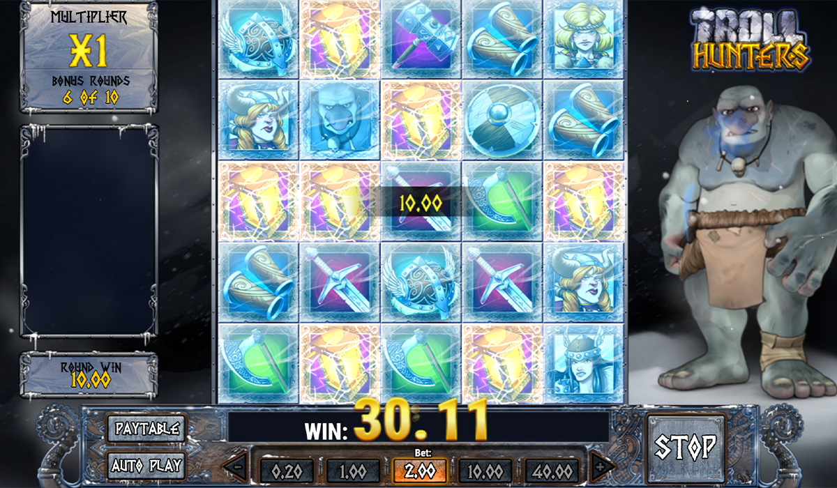 Join the warrior maidens in Troll Hunters slot!