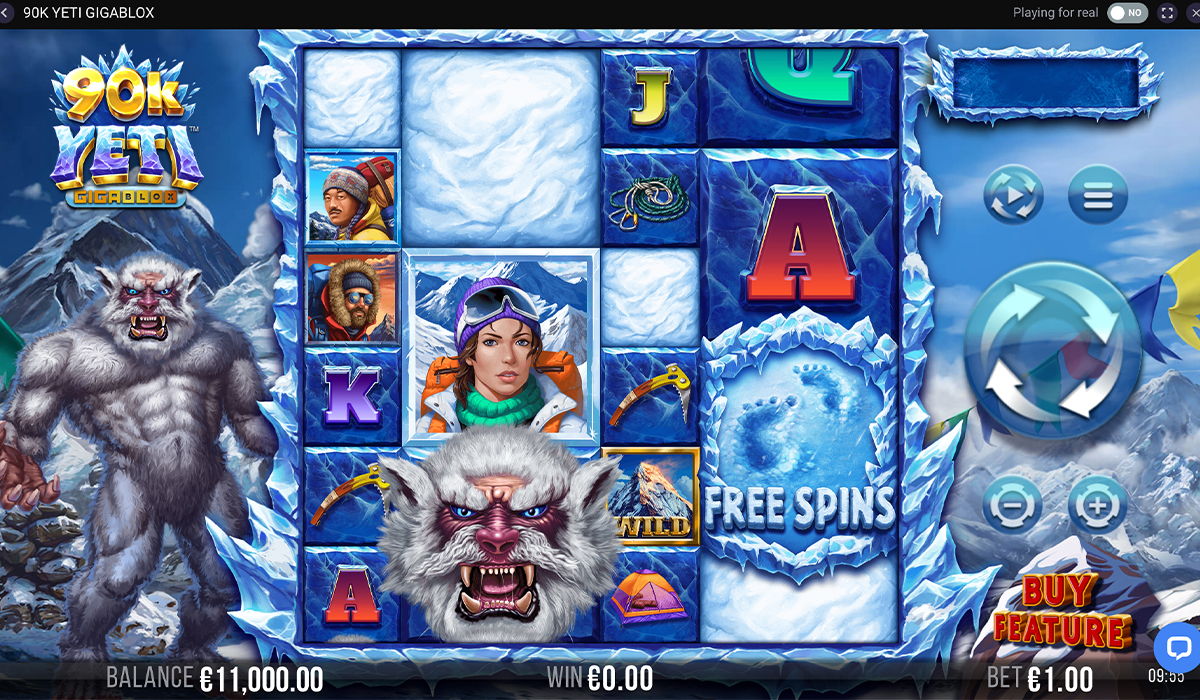 Summon the Abominable Snowman in 90k Yeti Gigablox Slot!