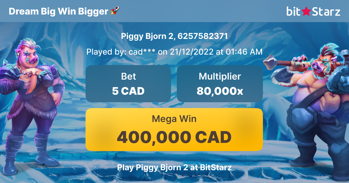 CAD 400,000 Big Win: Piggy Bjorn Returns with Riches