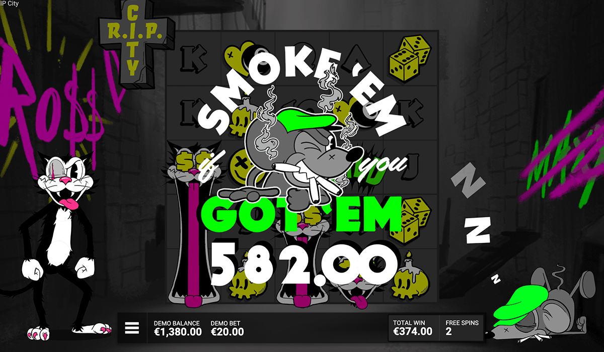 Play With An Emo Mouse Boss and a Moron Cat in R.I.P City Slot!