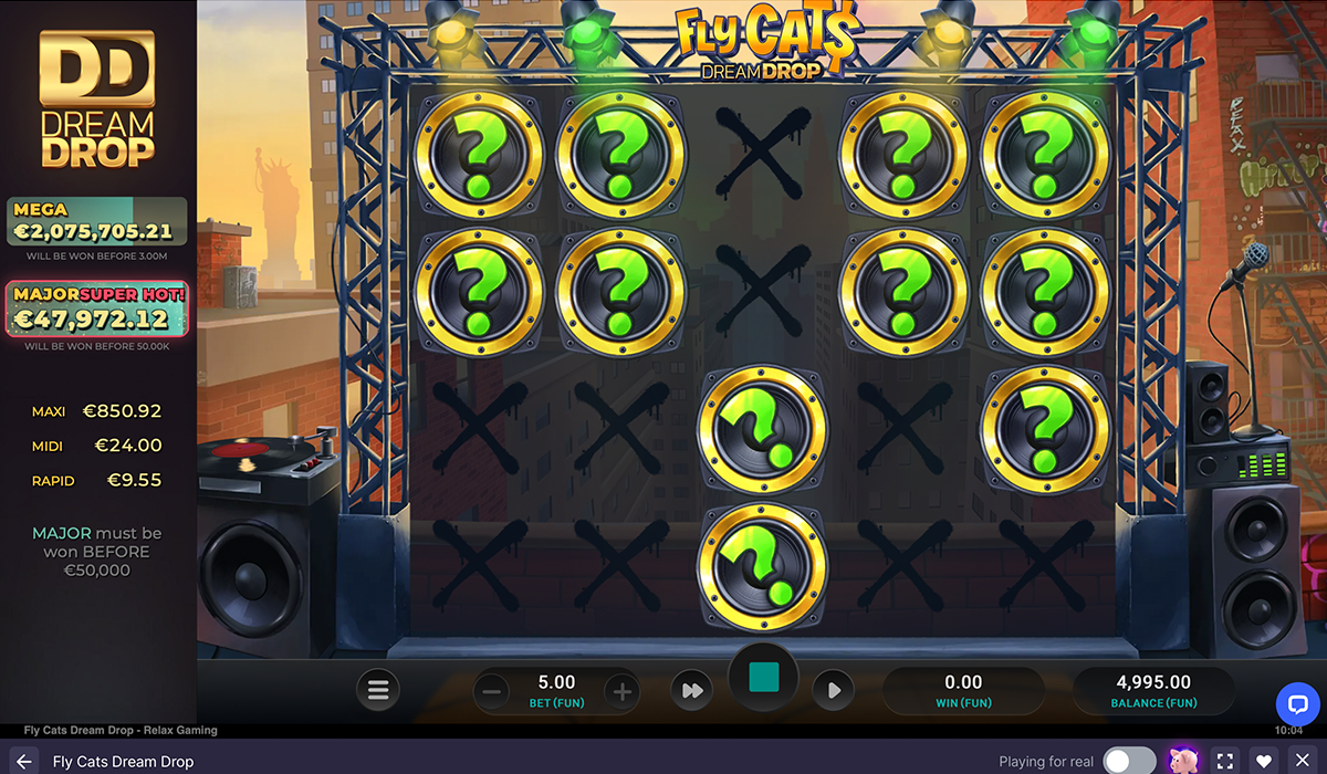 Win Huge Jackpots in the Funky New Fly Cats Dream Drop Slot!