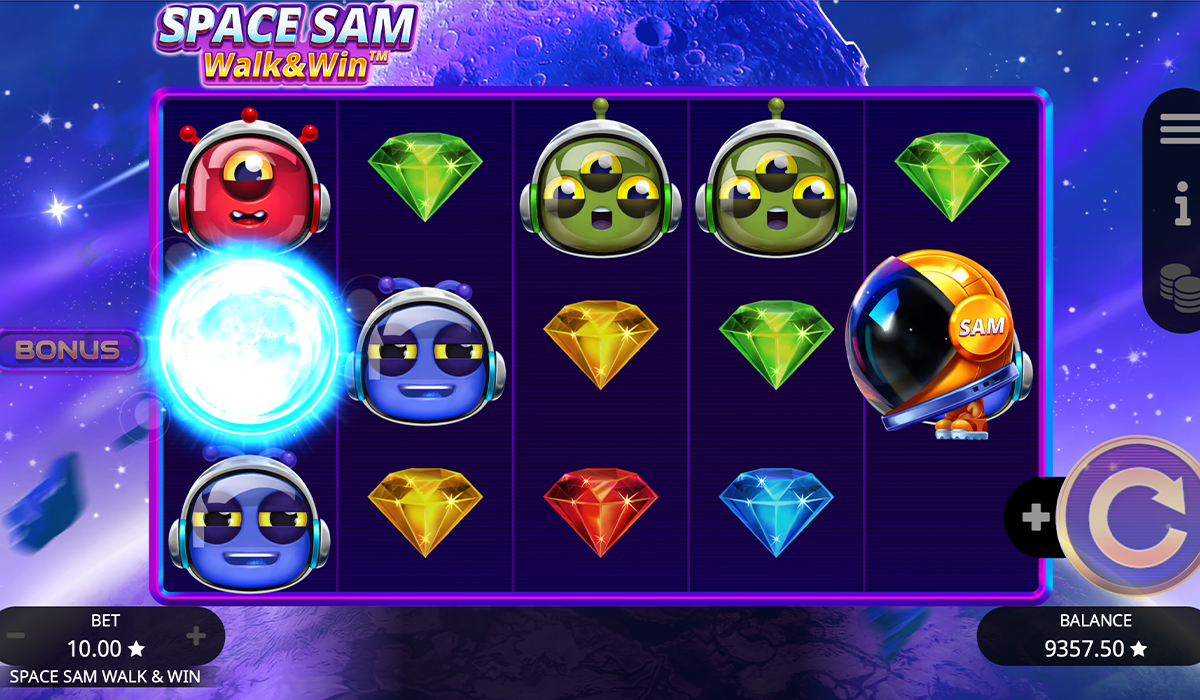 Play Space Sam Walk and Win Slot for Classic Arcade Wins!