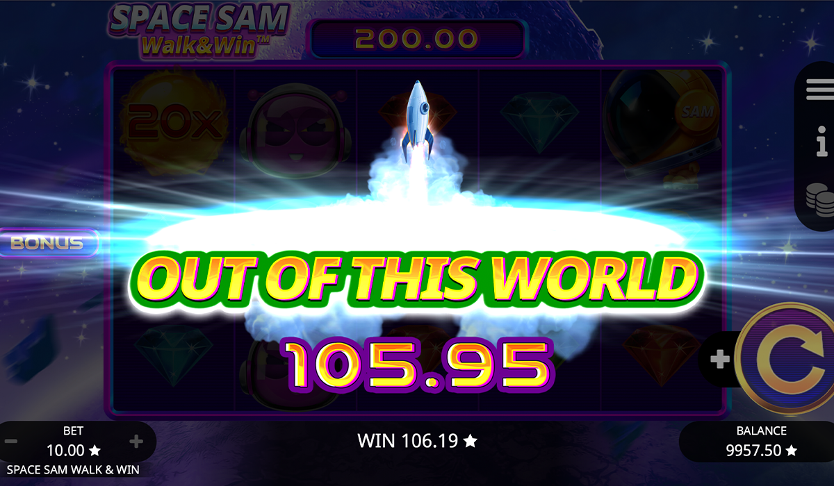 Play Space Sam Walk and Win Slot for Classic Arcade Wins!