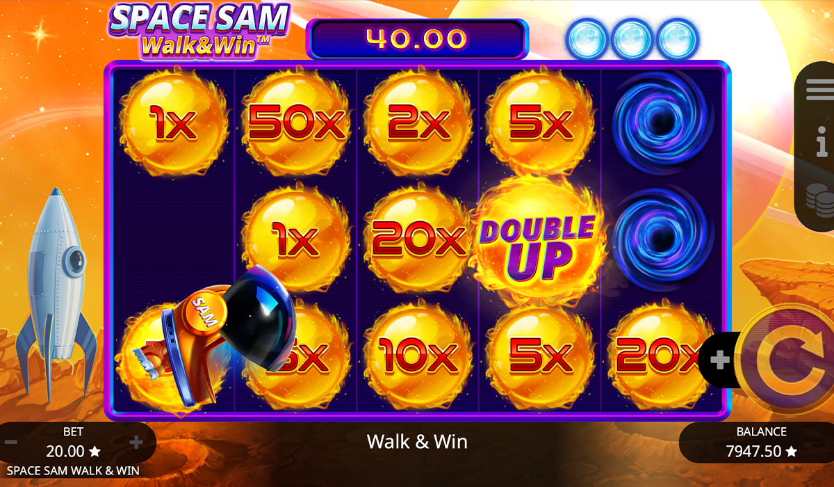 Play Space Sam Walk and Win Slot for Classic Arcade Wins!